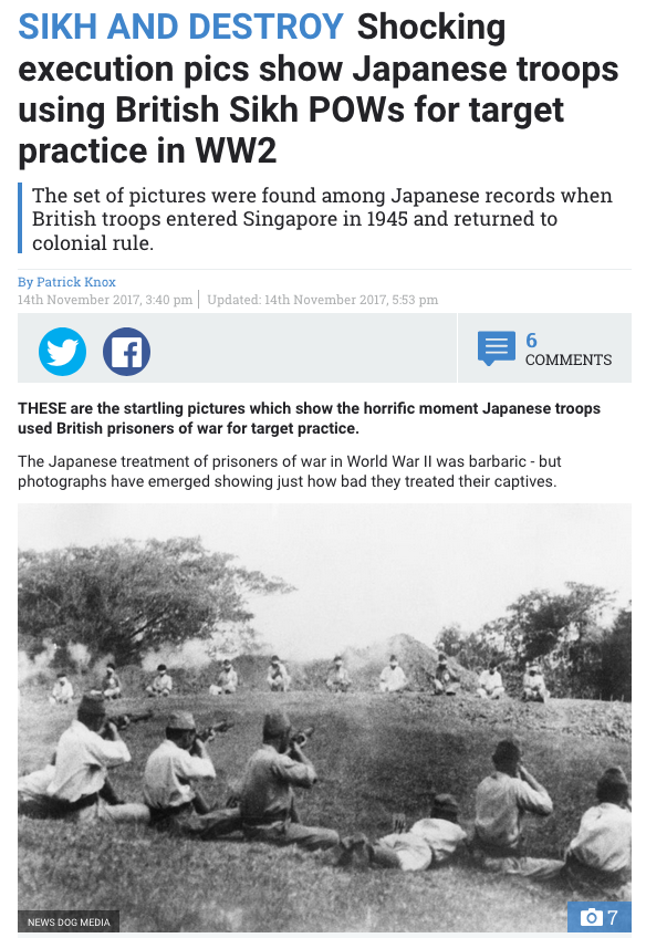 Shocking execution pics show Japanese troops using British Sikh POWs ...