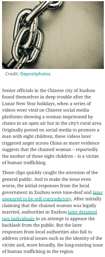 Xuzhou’s Chained Woman Highlights China’s Human Trafficking ...